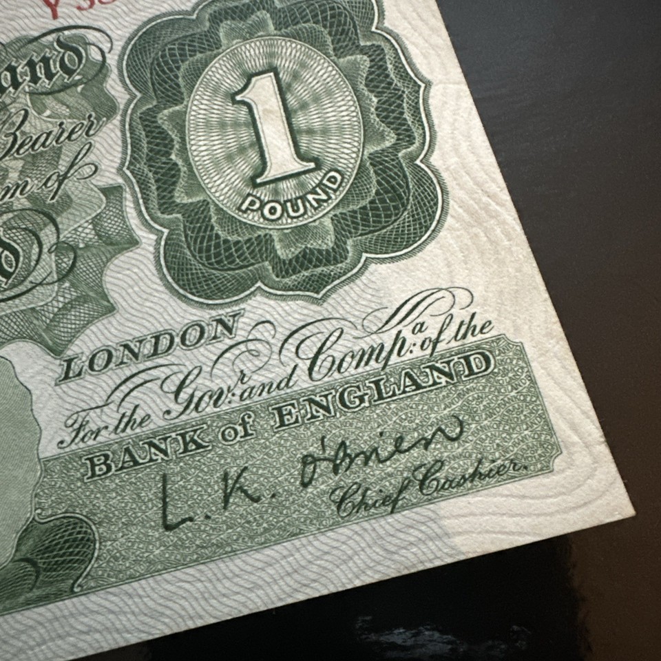 O’Brien £1 Note One Pound Bank Of England uncirculated condition Y38J ...