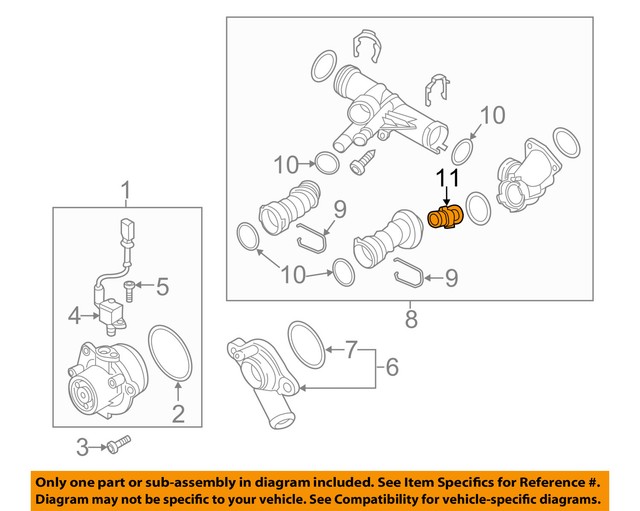 Audi OEM 2015 A3 2.0l-l4-engine Coolant Thermostat 04L121113C for sale ...