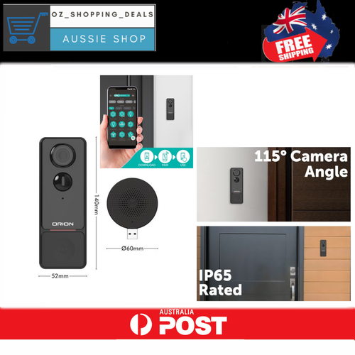 New Orion Smart Wireless Video Doorbell with Chime 2 Way Audio IP65 ...