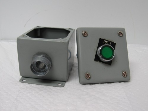 HOFFMAN ENCLOSURE CAT.NO. E1PBG W/GREEN PUSH BUTTON | eBay