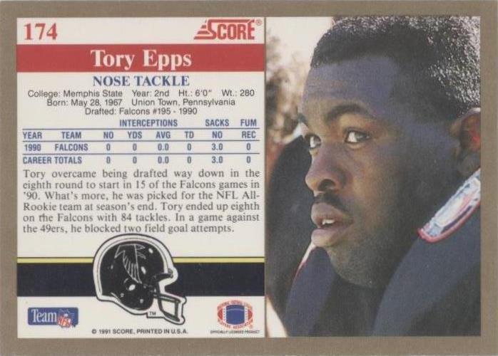 1991 Score Tory Epps #174 for sale | eBay