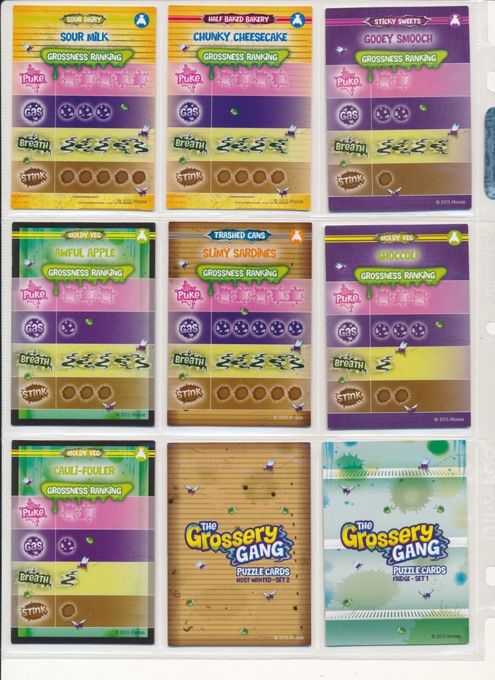 Grossery Gang Collectors Card Mixed Insert Sticker Chase Lot of (9 ...