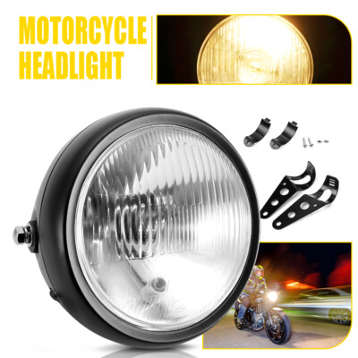 Universal 6 Inch Motorcycle Headlight Motorbike Front Light Headlamp w ...