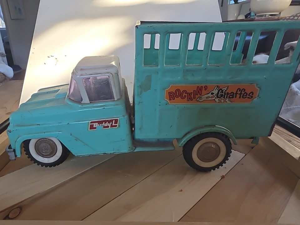 Vintage Pressed Steel Buddy L Rockin' Giraffes Truck, No Giraffe | eBay