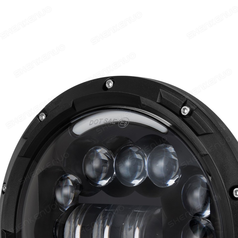 7 inch Round Black LED Headlight Hi/Lo Beam for Mazda 1979-85 RX7 1990 ...