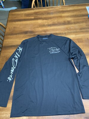 F.H. Davis Men's Sport Fishing Shirt Long Sleeve Black Deep Sea Graphic ...