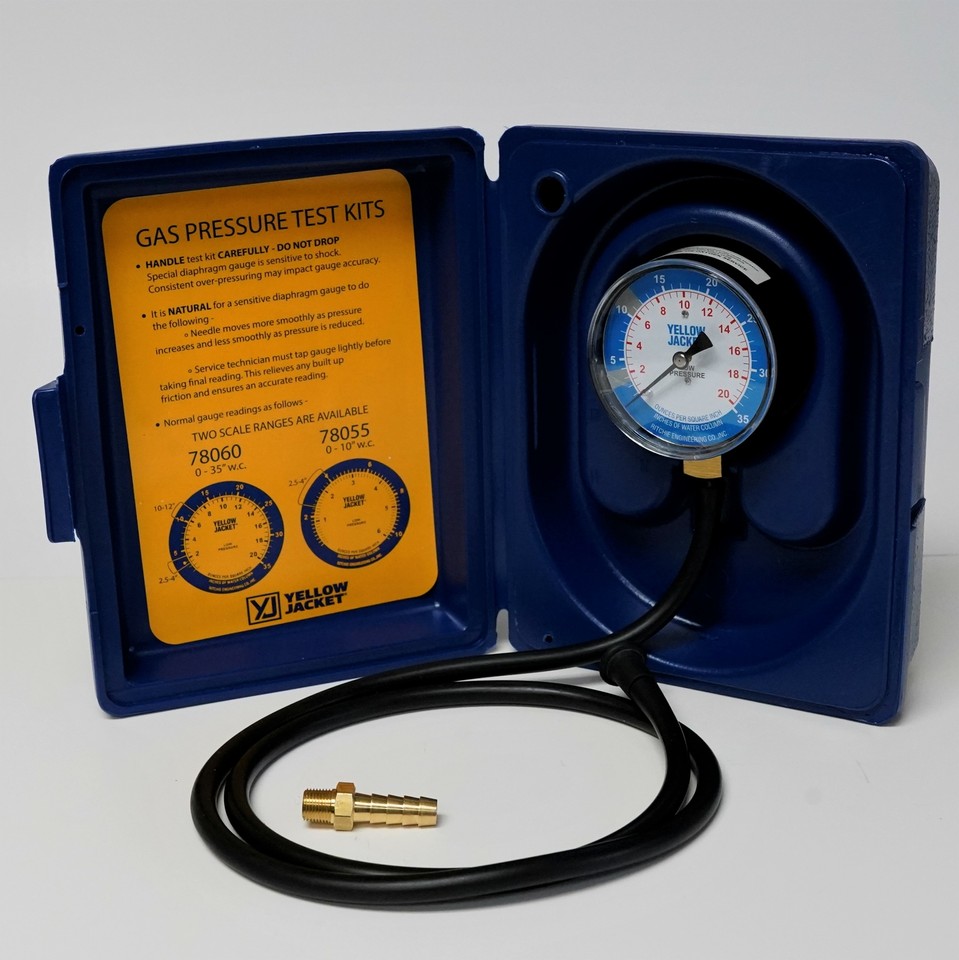 Yellow Jacket 78060 Gas Pressure Gauge Kit 0 to 35" Water Column ...