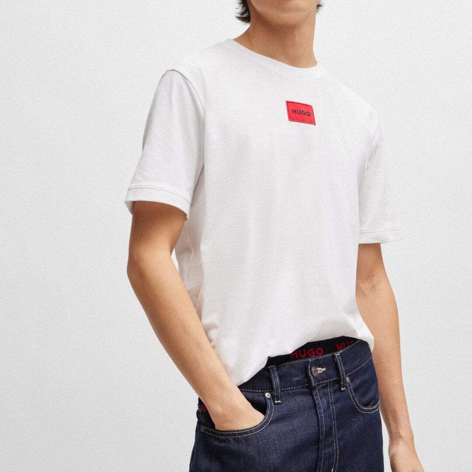 Hugo Boss crew neck t-shirt with logo label | eBay