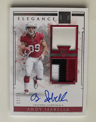 2019 Immaculate Andy Isabella Auto Dual Patch Arizona Cardinals SP ...