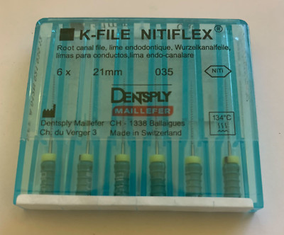 Dentsply K-File Nitiflex 035 NiTi Flexible Endo Root Canal Hand Files ...