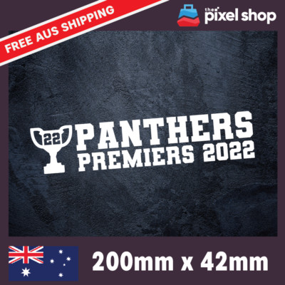 PANTHERS 2022 PREMIERS BUMPER CAR WINDOW VINYL DIE CUT STICKER NRL ...