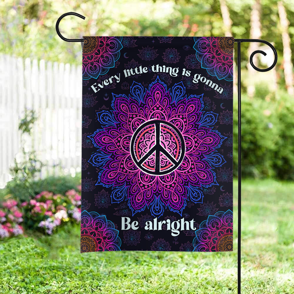 Hippie Soul Flag, Hippie Flag, Love Peace Every Little Thing Is Gonna ...