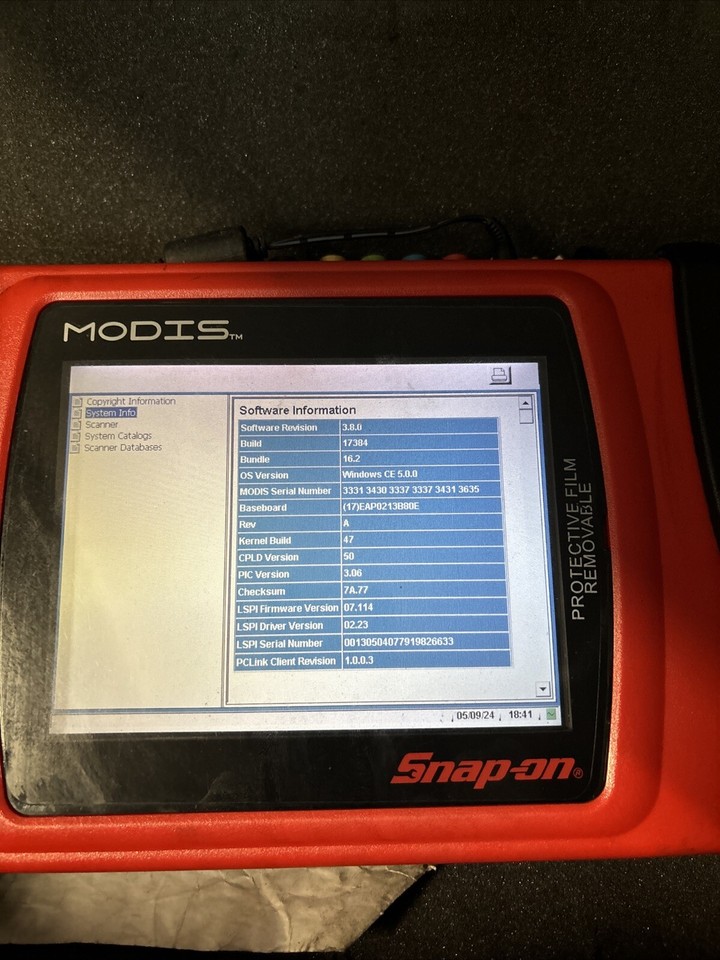 Snap On Tools Modis Diagnostic Device Scanner OBD 16.2 Faulty Blue ...