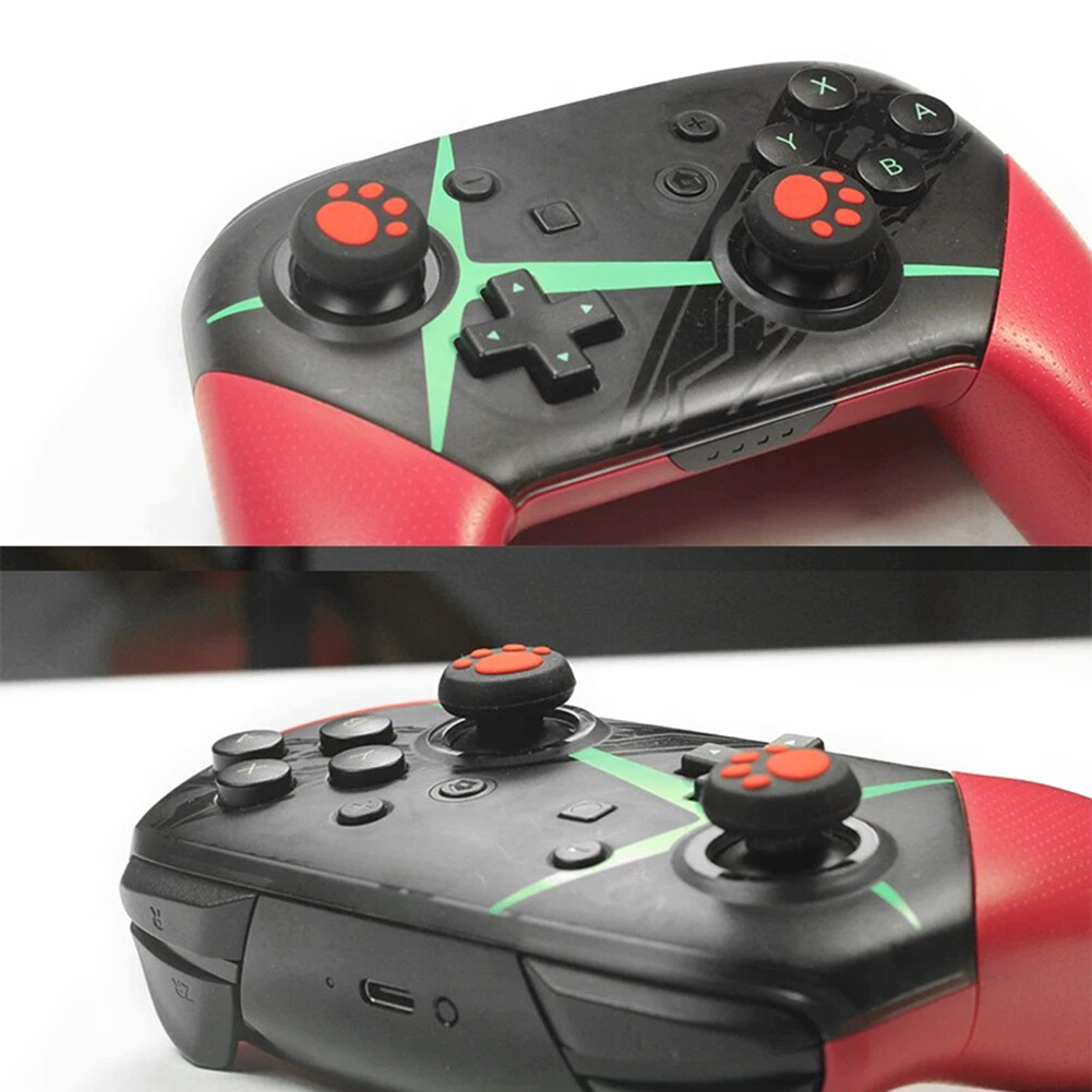 4pcs Cat Paw Thumb Grips for PS5 PS4 PS3 Xbox One 360 Controller (Red ...