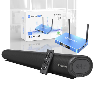 Superbox S6 PRO 6k w Voice remote 80 Watt 33.5" Sound Bar make best ...