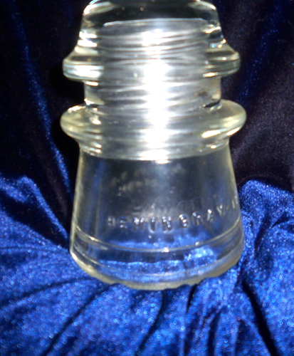 Vintage Hemingray-17 Clear Glass Insulator DOUBLE EMBOSSED 21-50 RARE ...