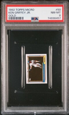 1992 Topps Micro Ken Griffey Jr Gold PSA 8 Near Mint #50 HOF Mariners ...