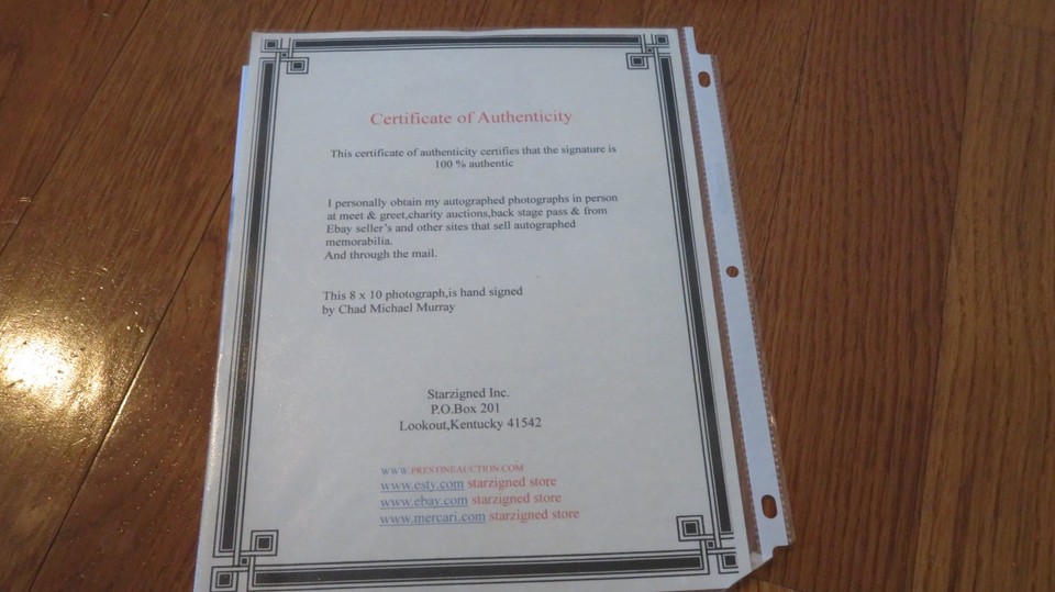 Chad Michael Murray Autographed Hand Signed Photo 8x10 One Tree Hilll ...