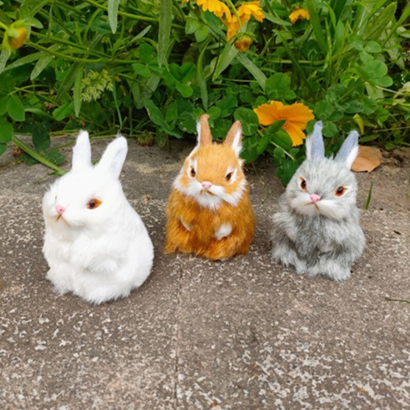 Artifical Mini Rabbits Realistic Easter Bunnies Faux Fur Toys ...