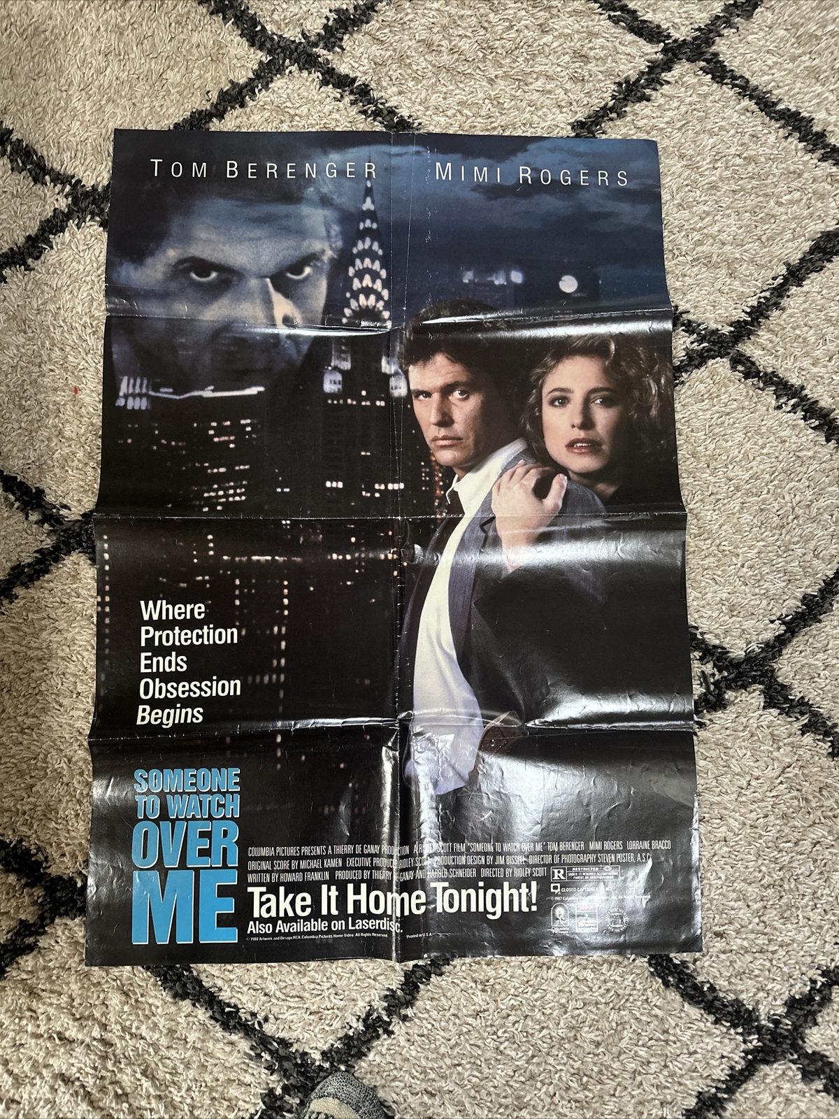 SOMEONE TO WATCH OVER ME movie poster RIDLEY SCOTT MIMI ROGERS original ...