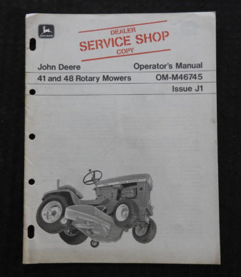 ORIGINAL 1971 JOHN DEERE 120 140 TRACTOR 41 48 MOWER OPERATORS MANUAL ...