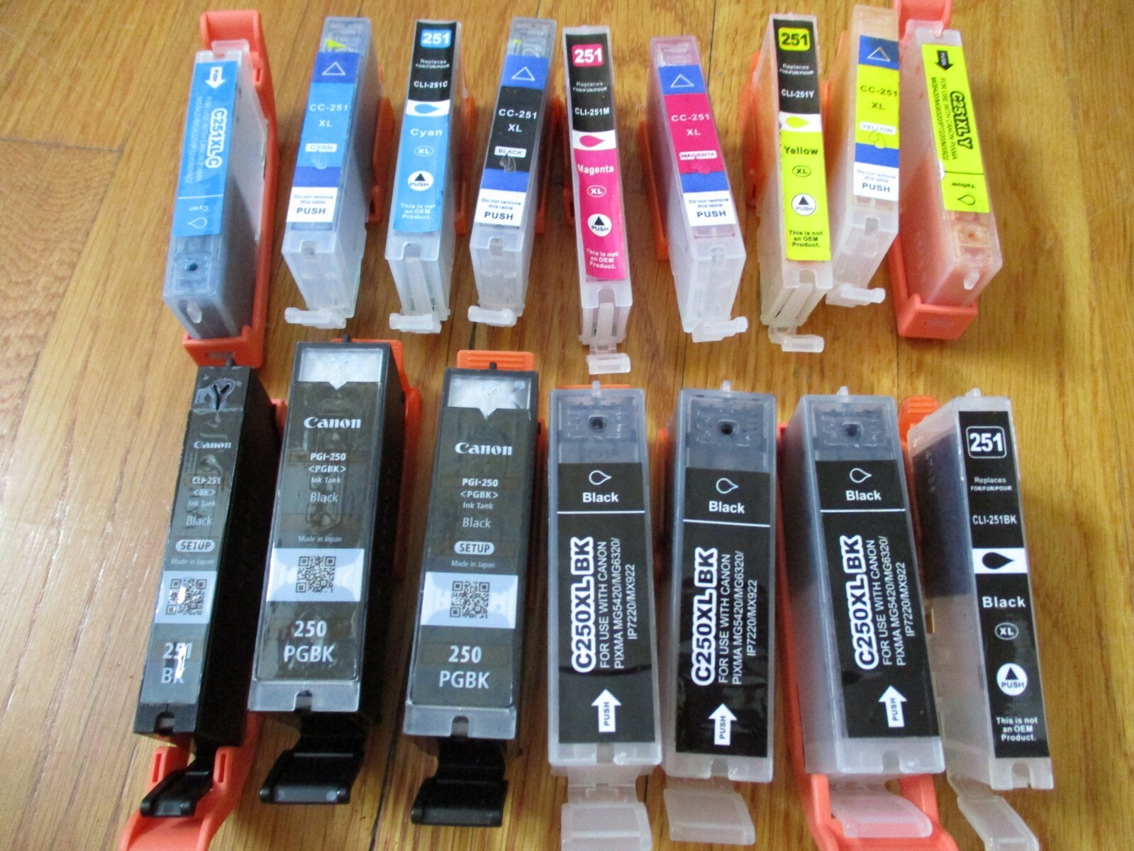 empty ink CARTRIDGE LOT Canon Pixma MX922 MX722 IP7220 refill printer ...