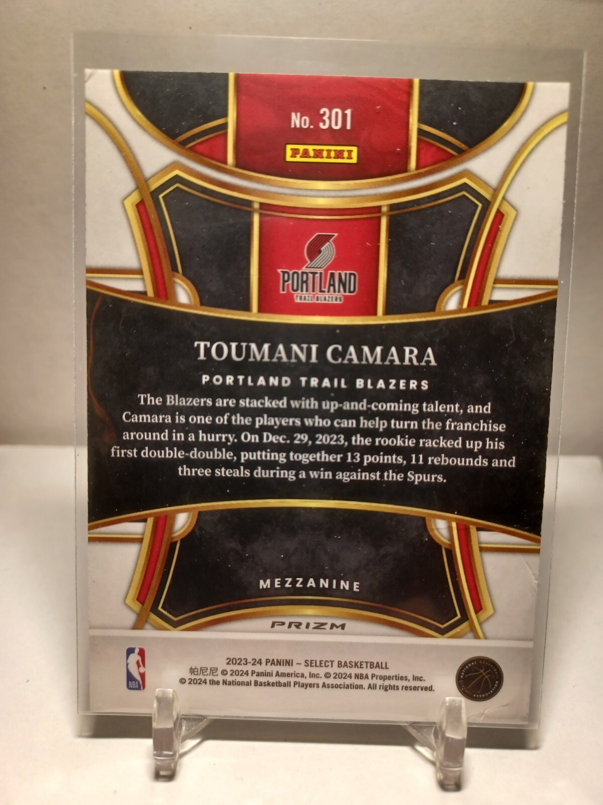 2023-24 Panini Select Toumani Camara Mezzanine Silver Prizm Rookie Card ...