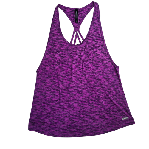 ExpCore Womens Workout Tank Top MED Purple Tiger String Racerback Sheer ...