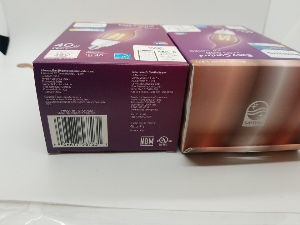 4x Philips 40w Replacement 3.8W BA11 Tunable White Smart WiFi LED Bulb ...