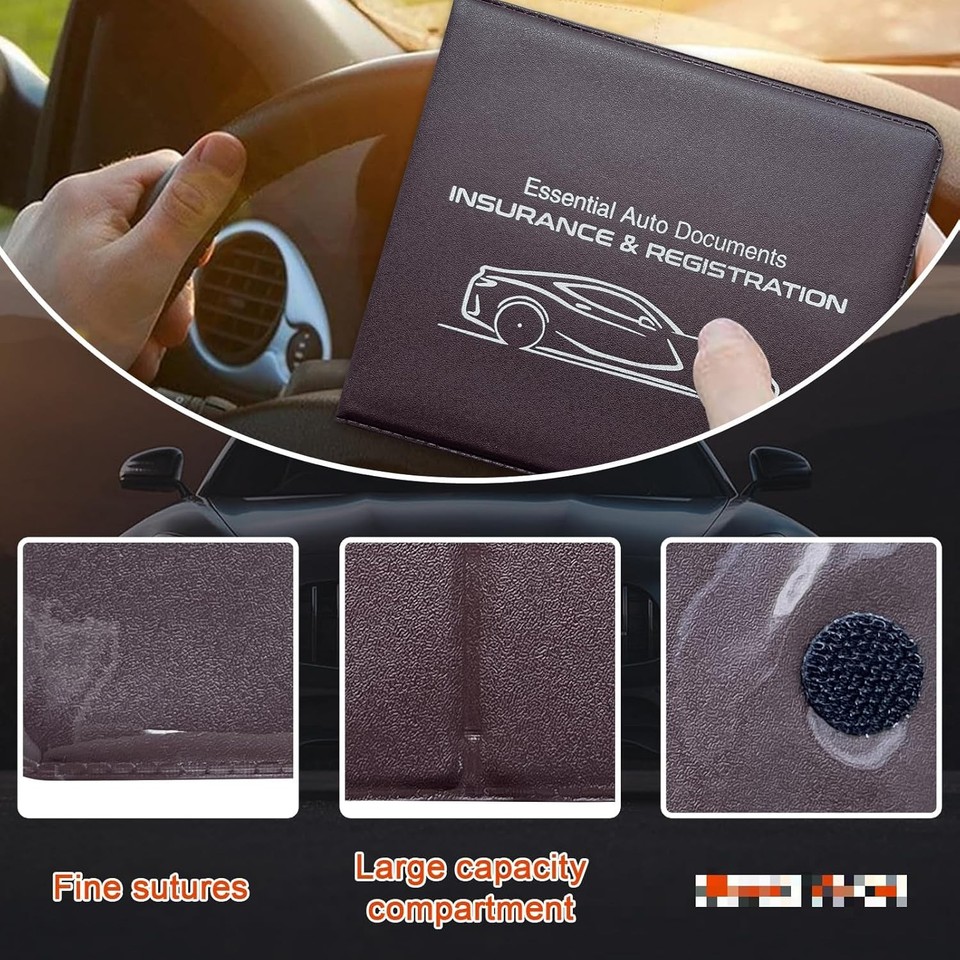 Car Registration and Insurance Holder, 2 Pack Premium Auto Essential ...