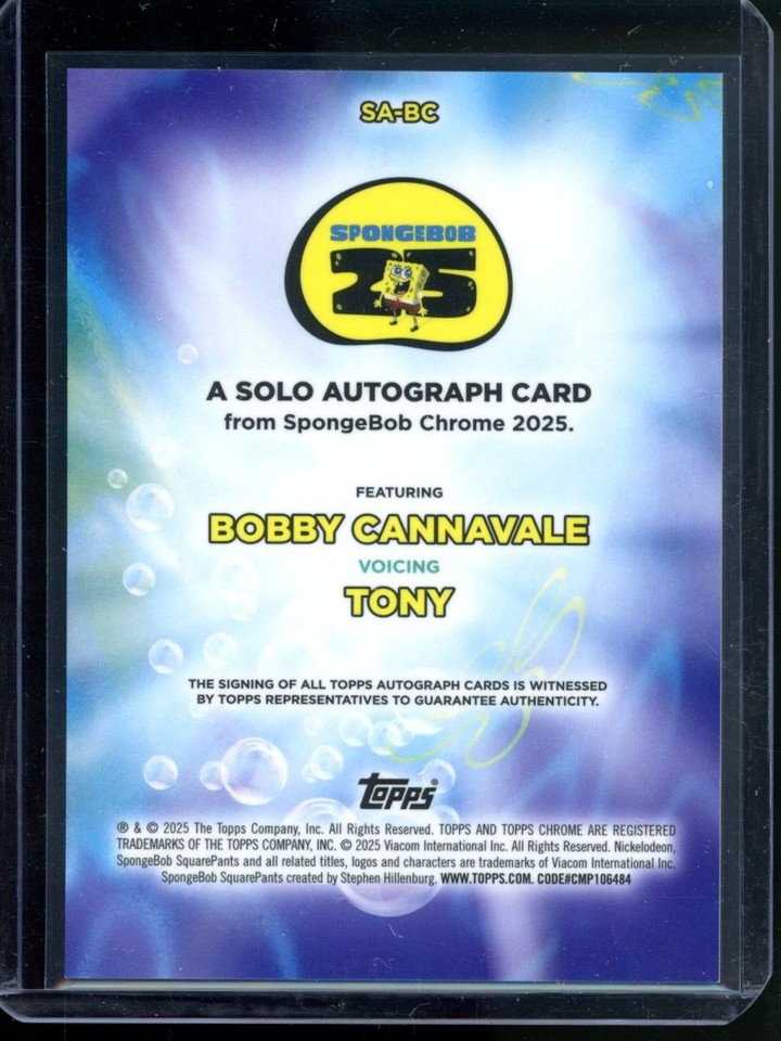 2025 Topps Chrome Spongebob Bobby Cannavale “Tony” Auto SA-BC | eBay
