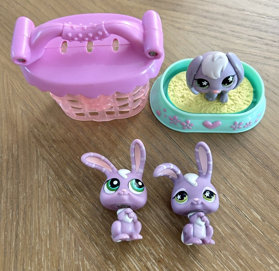 Littlest Pet Shop LPS Authentic Purple Bunnies #648 #828 #828 | eBay