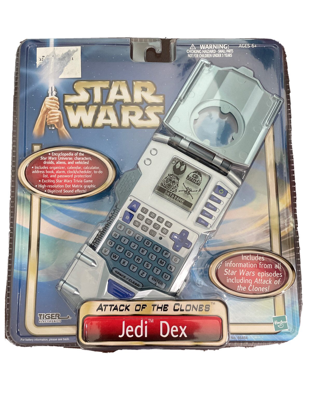 TIGER Star Wars JEDI DEX Attack of The Clones Electronic Handheld Game ...
