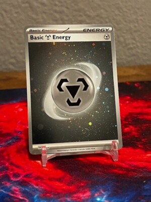 Pokemon TCG Basic Steel Energy SVE 008 Cosmos Holo Rare Pokemon SWIRL ...