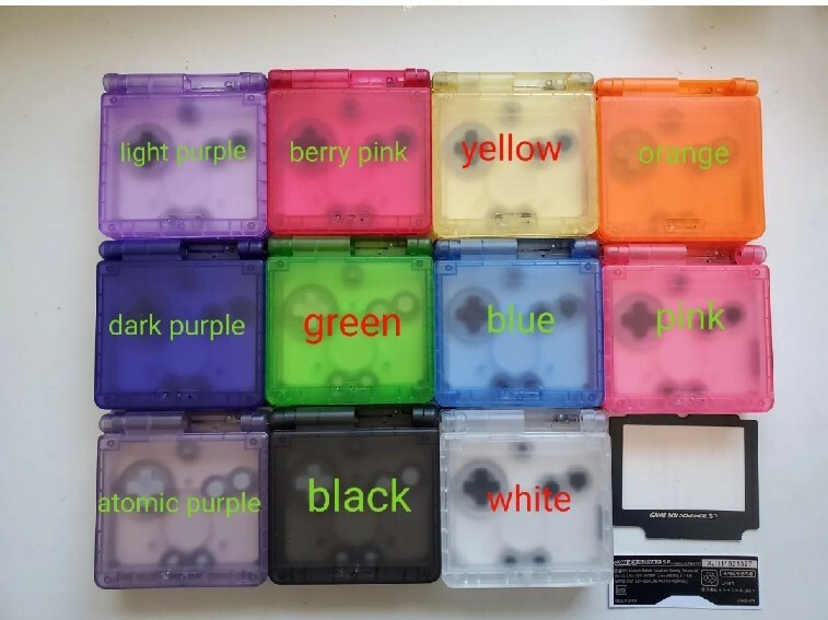 Nintendo Game Boy Advance GBA SP Clear Purple, green, blue System AGS ...