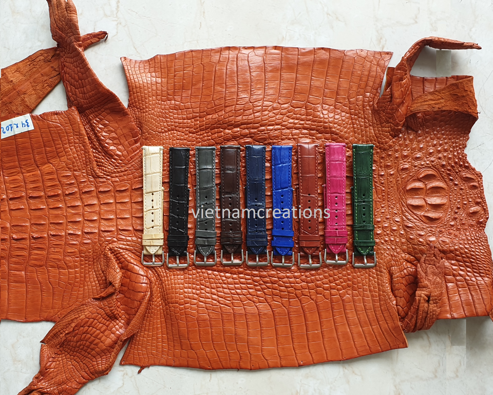 Brown Crocodile Hornback Leather Watch Band Real Watch Strap Men ...
