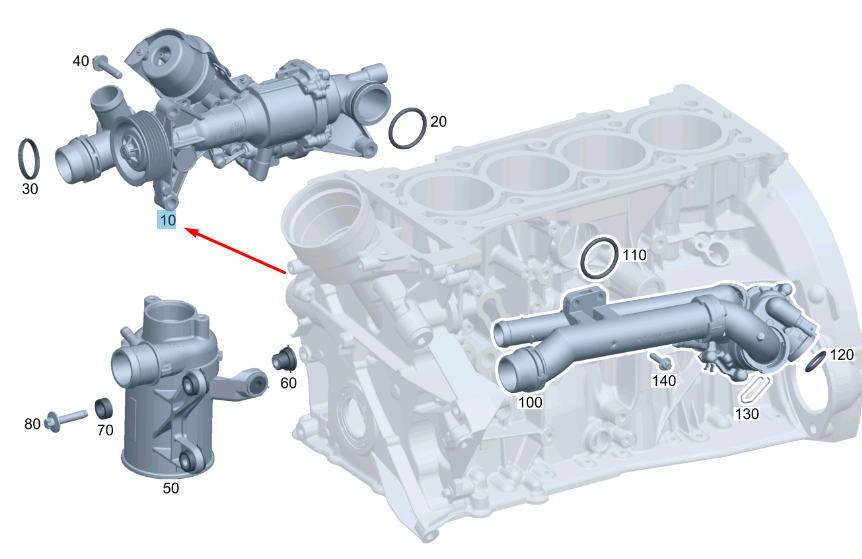 MERCEDES-BENZ E W213 Coolant Pump A2742001000 NEW GENUINE | eBay