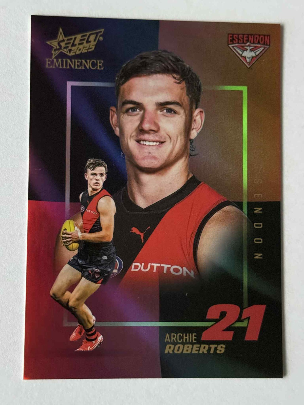2025 Select AFL Eminence Colours - ARCHIE ROBERTS #121/190 Essendon ...