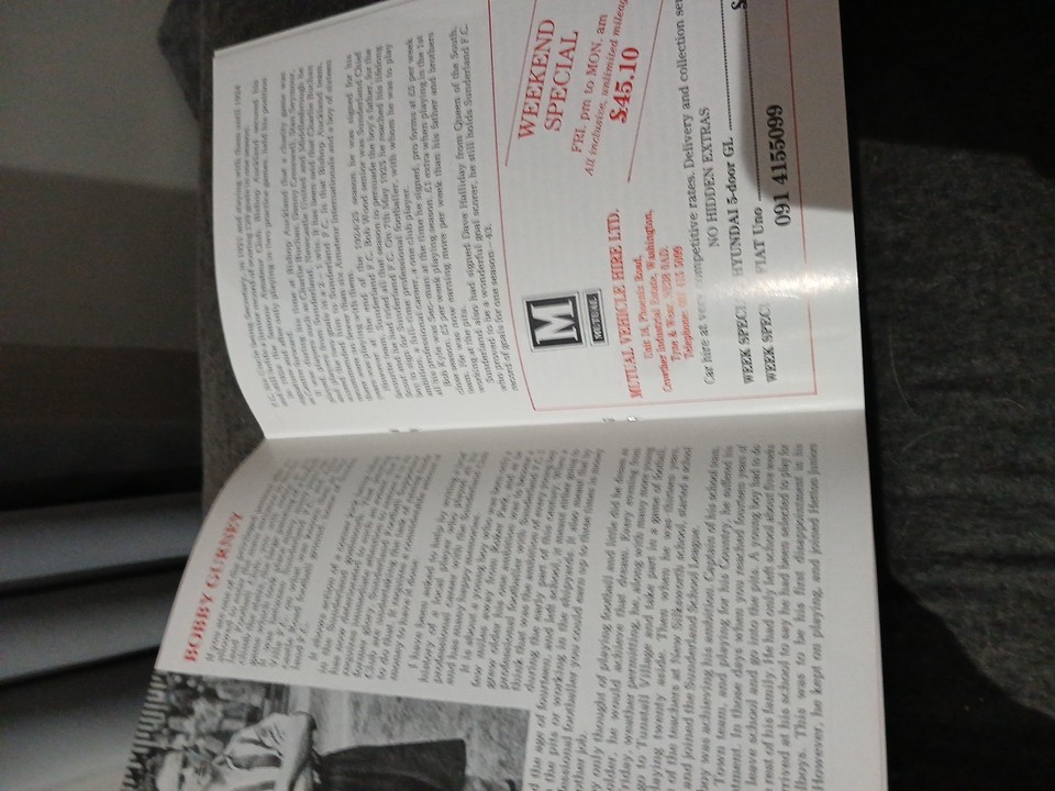 Sunderland Football Club Souvenir Handbook & Centenary Brochure 1955 ...
