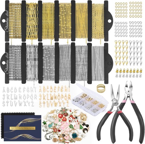 59FT 18K Gold Chains 18k Plated and Stainless Steel Silver-59Ft ...