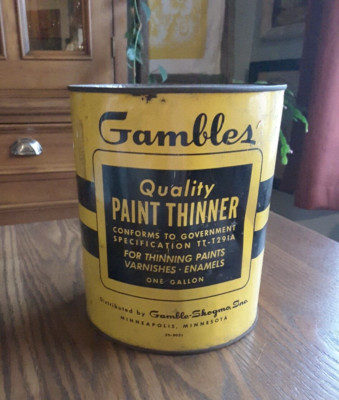Vintage Gambles Quality Paint Thinner Can 1 Gallon Minneapolis ...