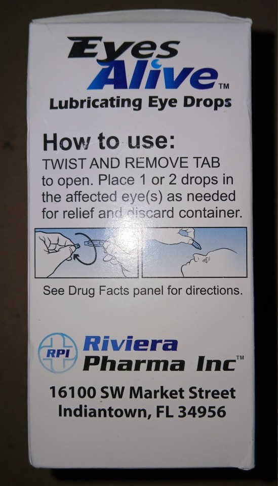 Eyes Alive Lubricant Eye Drops 32 Single Use Containers 0.02oz / 0.6ml ...