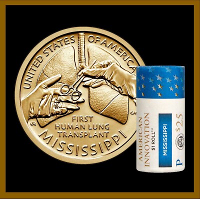 2023 American Innovation 1 Dollar Mississippi Roll (P) Lung Unopened ...