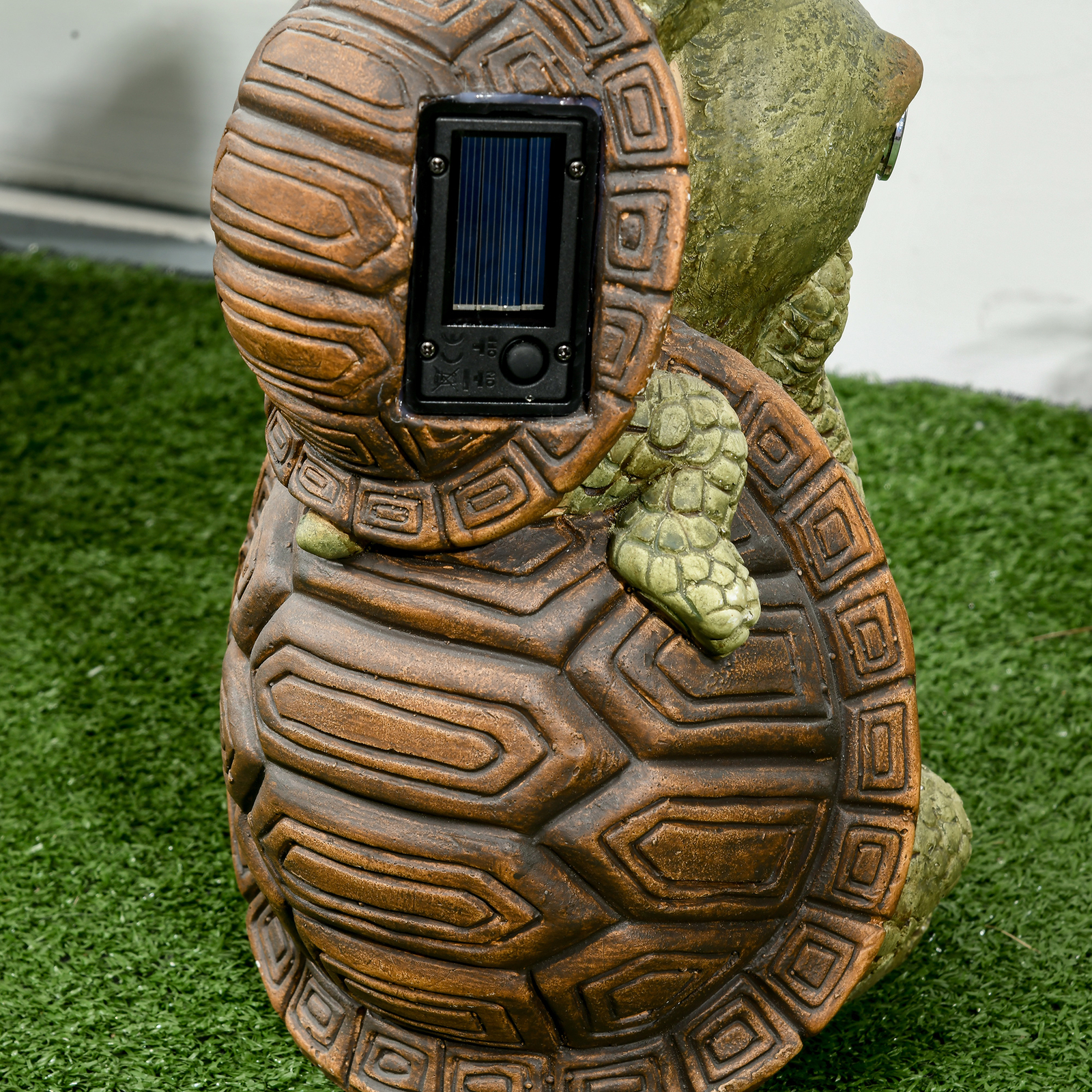 Vivid 2 Tortoises Sculpture Garden Statue with Solar LED Light Outdoor ...