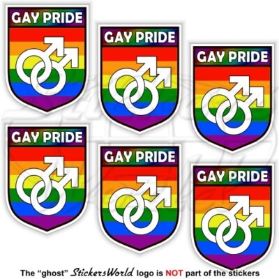 GAY PRIDE Rainbow Shield LGBT Movement Lesbian Bisexual 40mm Stickers ...