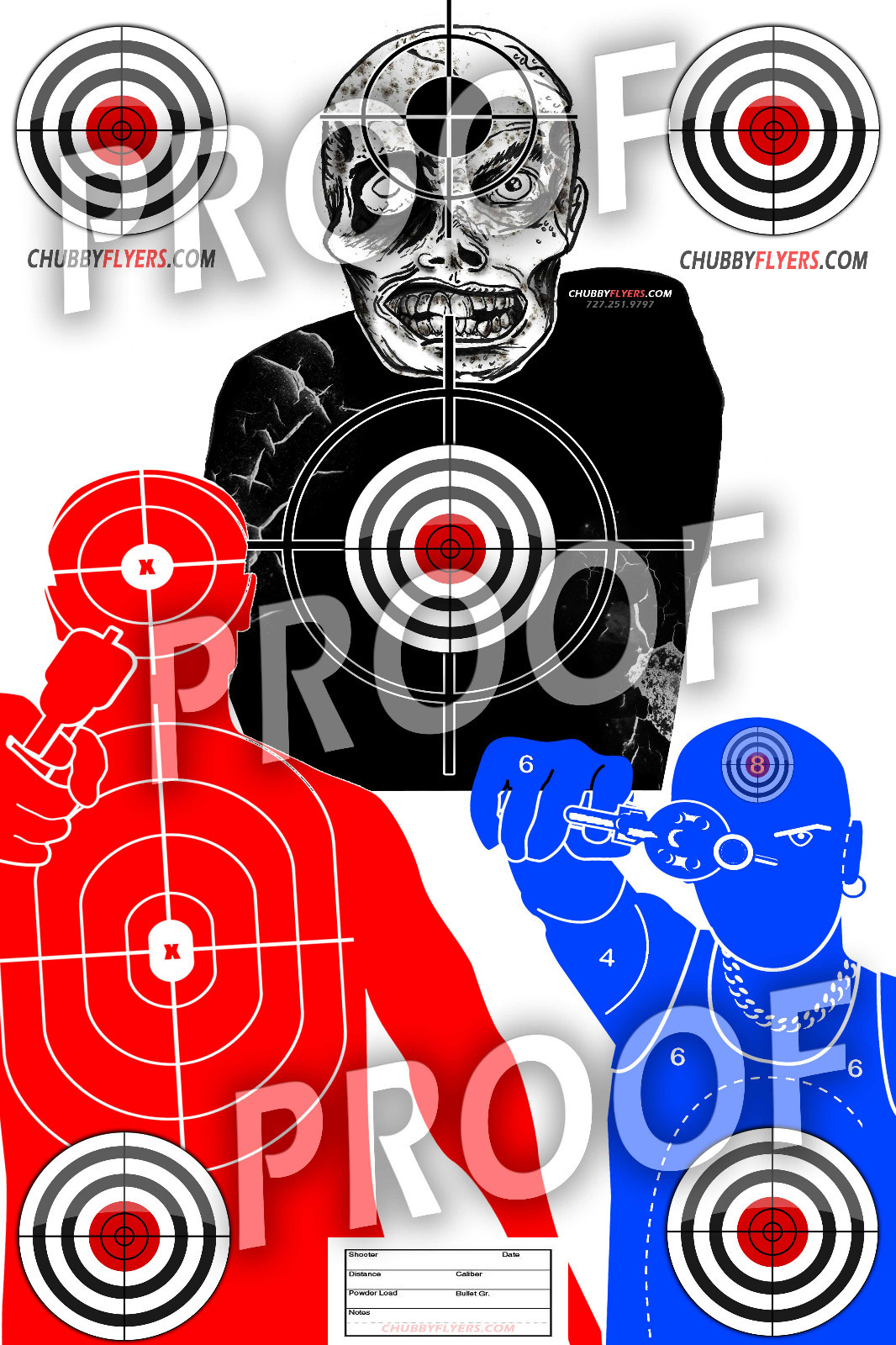 (10) Zombie, Gangsta, Bad Guy Custom Cardstock Shooting Range Targets ...