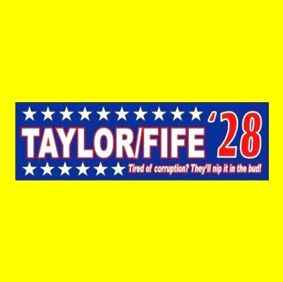 "TAYLOR/FIFE '28" The Andy Griffith Show STICKER Taylor, Barney Fife ...