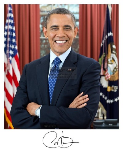 PRESIDENT BARACK OBAMA OFFICIAL PORTRAIT FACSIMILE AUTOGRAPHED 8X10 ...