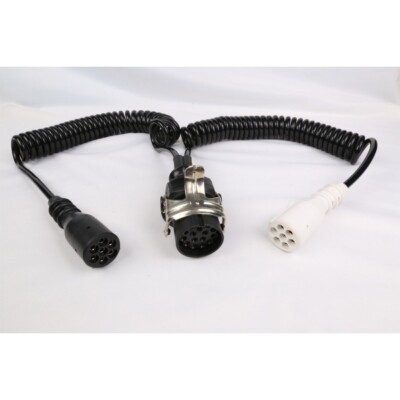 Trailer Truck Electrical Adaptor Coil 1 X 15 & 2 X 7 Pin Plugs 24V 3.8 ...