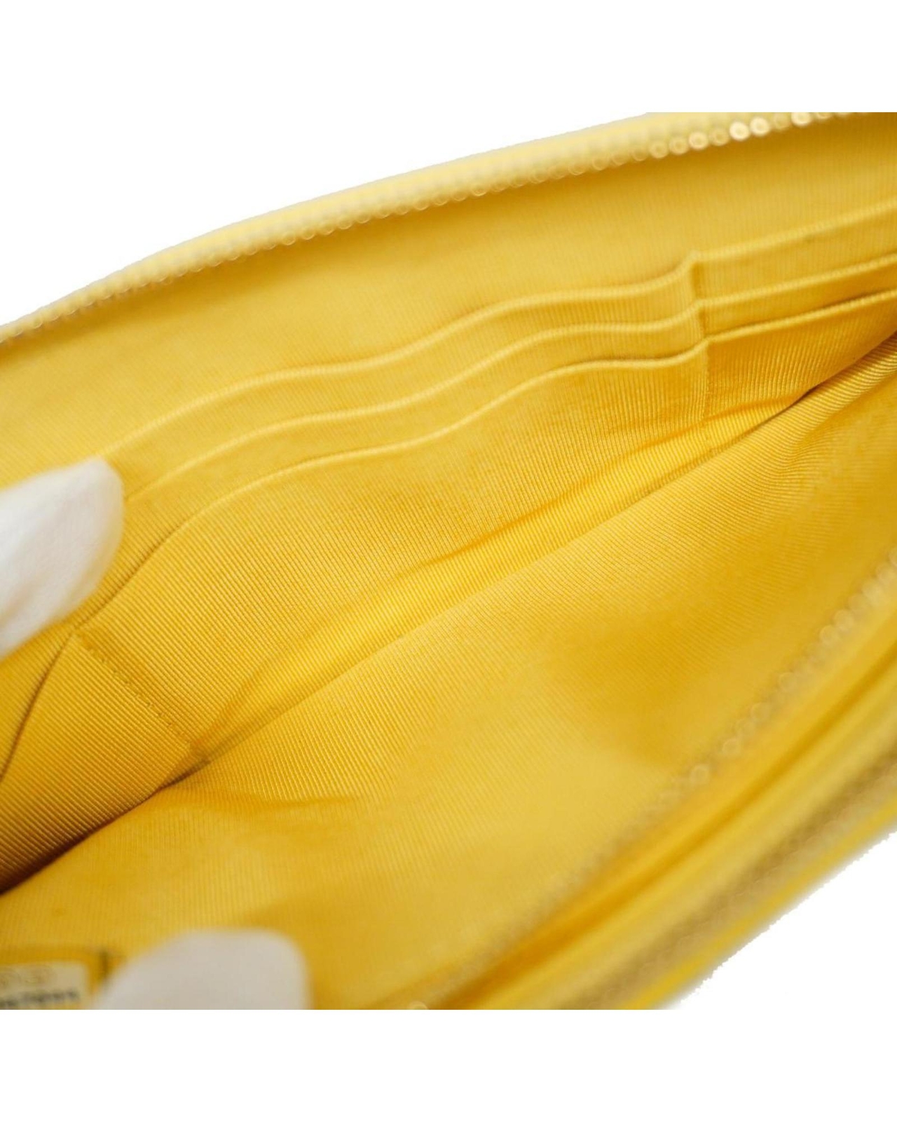 Pre Loved Chanel Canvas Matelasse Chain Wallet - Wallets - Yellow | eBay